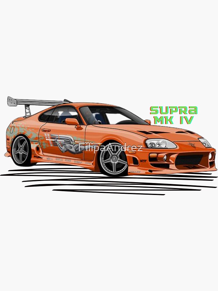 "Toyota Supra MK IV" Sticker for Sale by FilipaAndrez | Redbubble