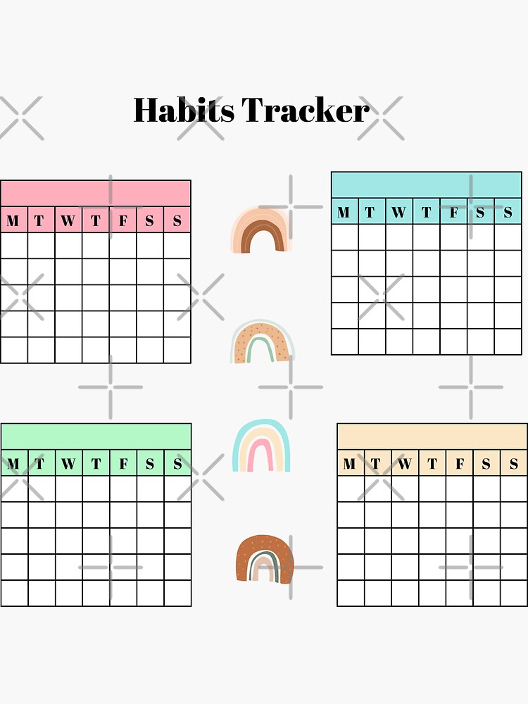 "Habits Tracker Stickers for bullet journal" Sticker for Sale by ...