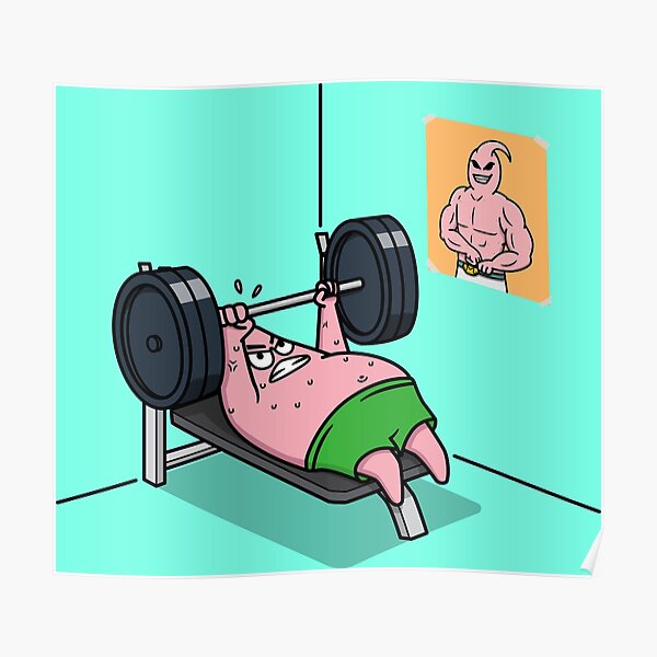 "Majin Buu vs Patrick - Funny Motivational Workout" Poster for Sale by ...