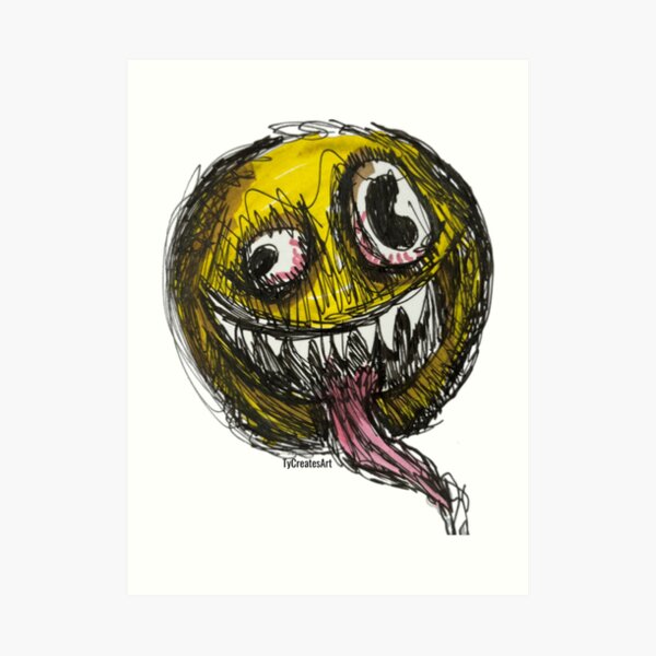 "Scary Smiley Face" Art Print for Sale by Ty-Creates-Art | Redbubble