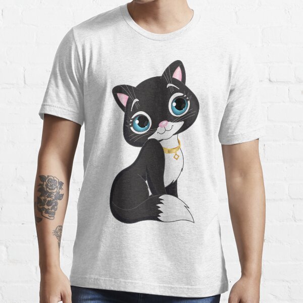 Camiseta «Ilustración de gato blanco y negro, Ragdoll Gato siberiano Gato birmano Dibujos ...