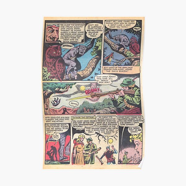 "classic vintage comic page" Poster for Sale by liro52 | Redbubble