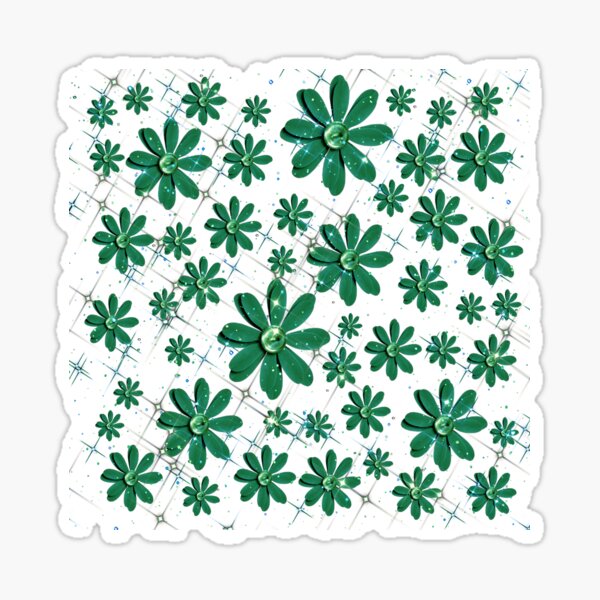 "Green flower buttons." Sticker for Sale by adlkh | Redbubble