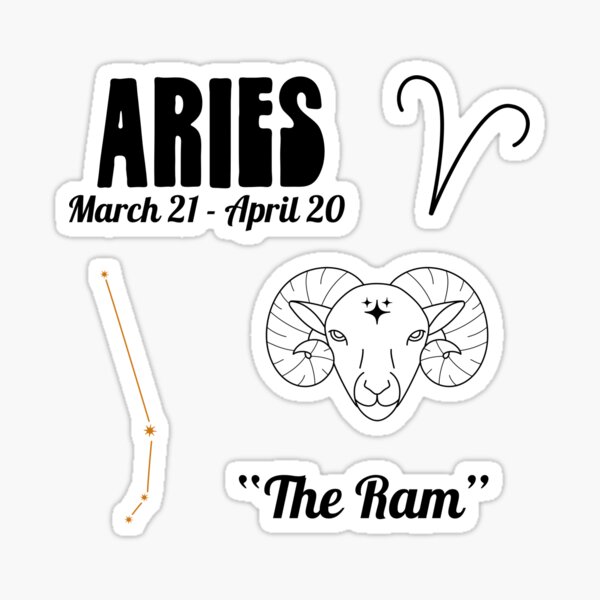 "Aries Zodiac Sticker Pack" Sticker for Sale by MrsGolden36 | Redbubble