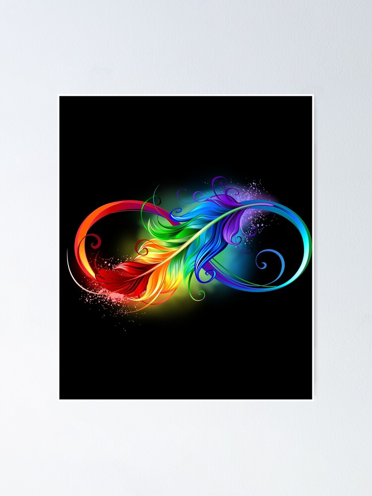 Póster «Símbolo infinito con colibrí que brilla intensamente» de ...