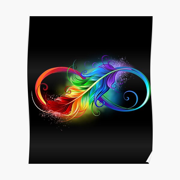 Póster «Símbolo infinito con colibrí que brilla intensamente» de ...