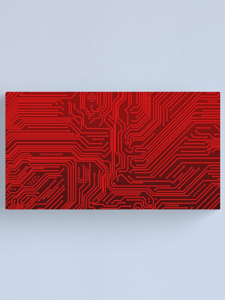 "Red Circuitry" Canvas Print by spdy4 | Redbubble