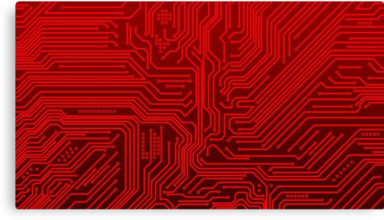 "Red Circuitry" Canvas Print by spdy4 | Redbubble