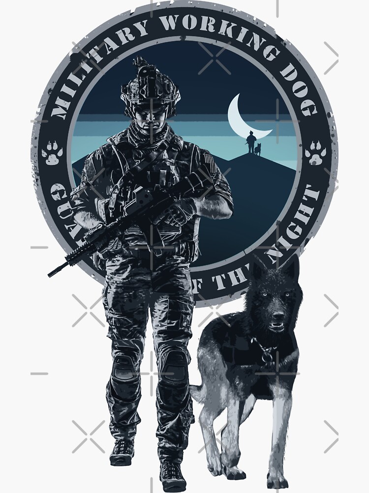 "Military Working dog and MWD Handler guardians of the night" Sticker ...