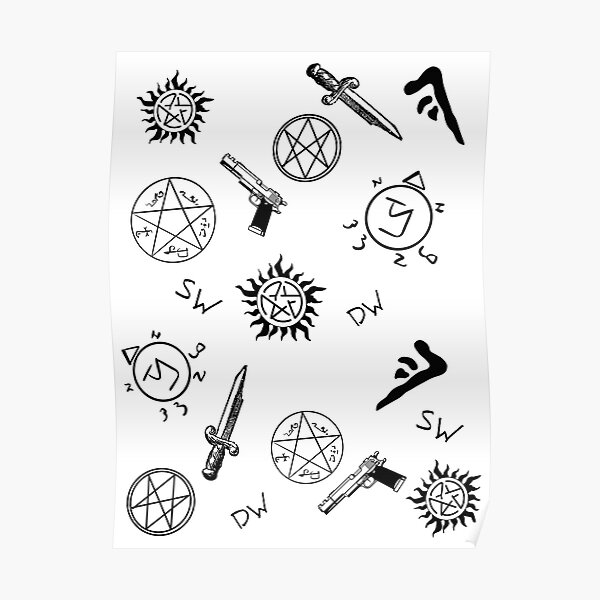"Supernatural series sigils " Poster for Sale by Archetypealist | Redbubble