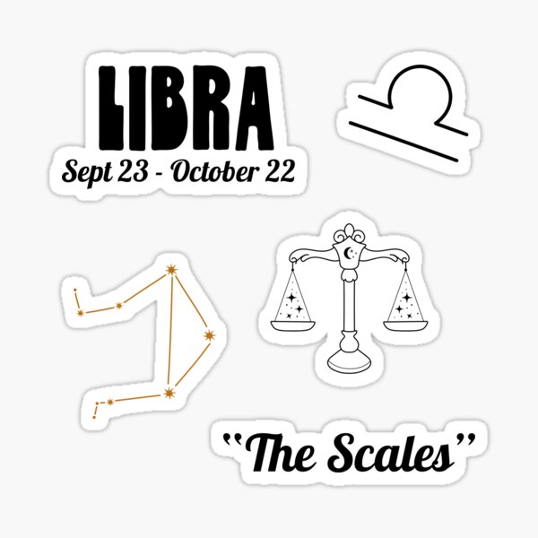 "Libra Zodiac Sticker Pack" Sticker for Sale by MrsGolden36 | Redbubble