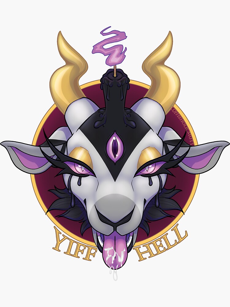 "Yiff in Hell" Sticker for Sale by Coffee-Mutt | Redbubble
