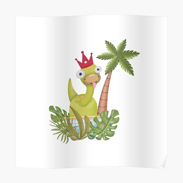 "Silly Party Brontosaurus in the Jungle" Poster for Sale by ...