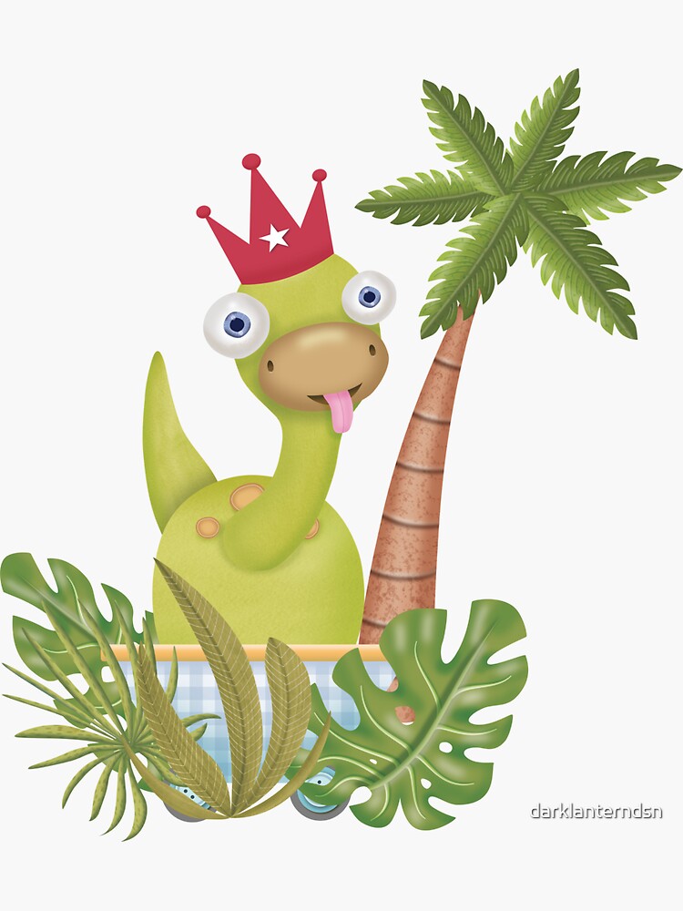 "Silly Party Brontosaurus in the Jungle" Sticker for Sale by ...