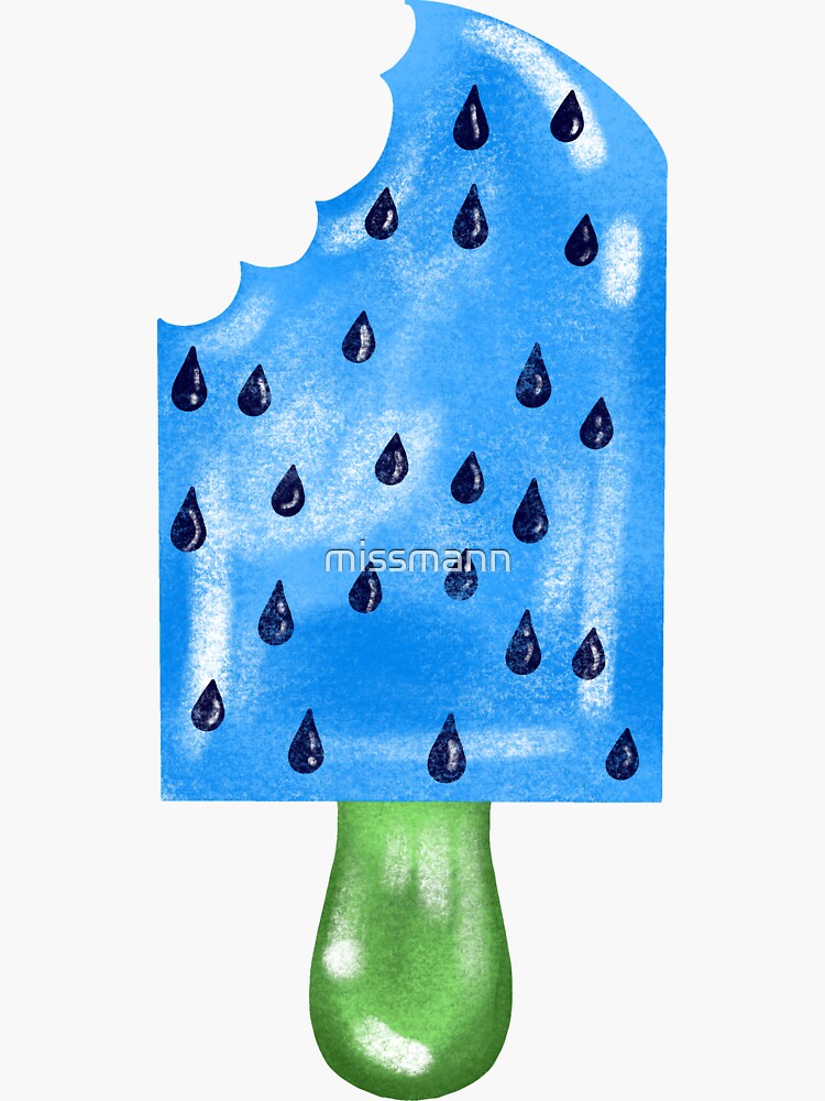 "Blue Watermelon Popsicle With Black Background " Sticker for Sale by ...