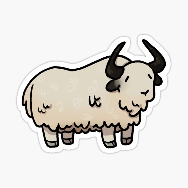 "Adorable and Sleepy Yak " Sticker for Sale by SydneyMaeBee | Redbubble