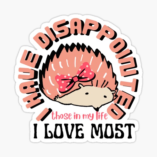 "Hedgehog Disappointed" Sticker for Sale by leftyconceptops | Redbubble