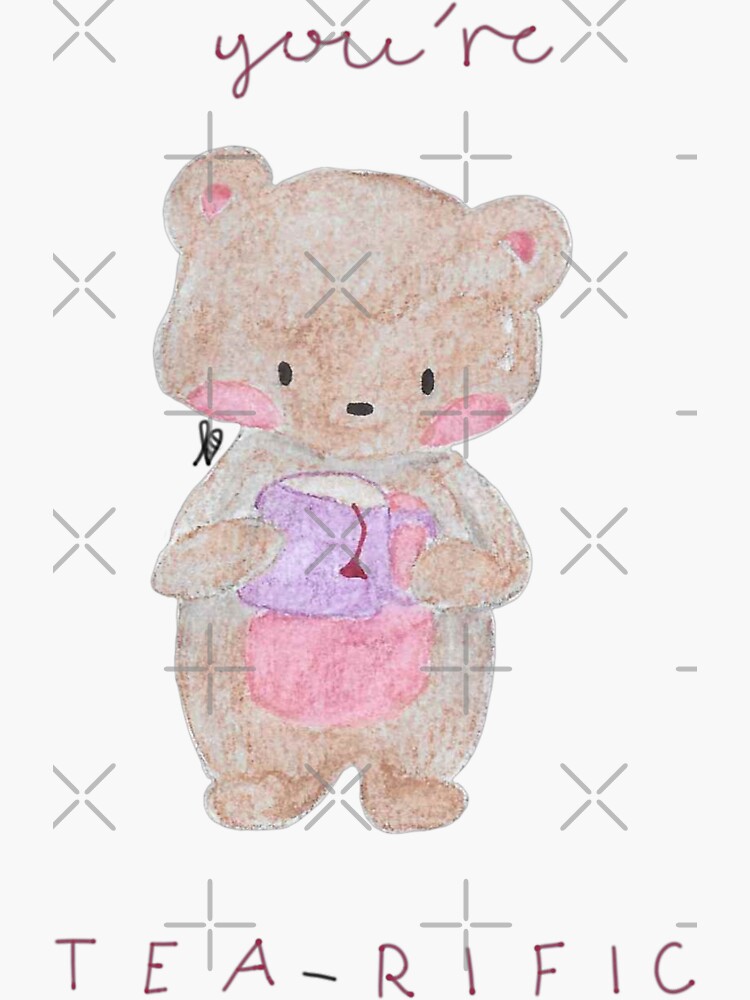 "Terrific Teddy" Sticker for Sale by BellaAndTheBees | Redbubble