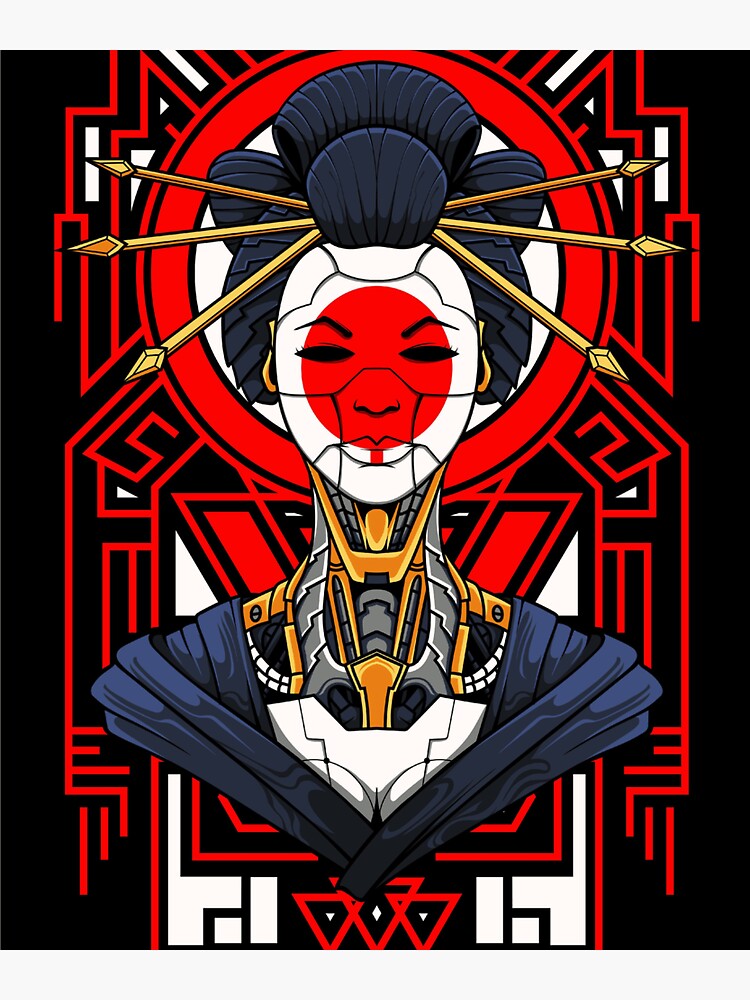"Bionic Geisha" Sticker for Sale by GeminiJay | Redbubble