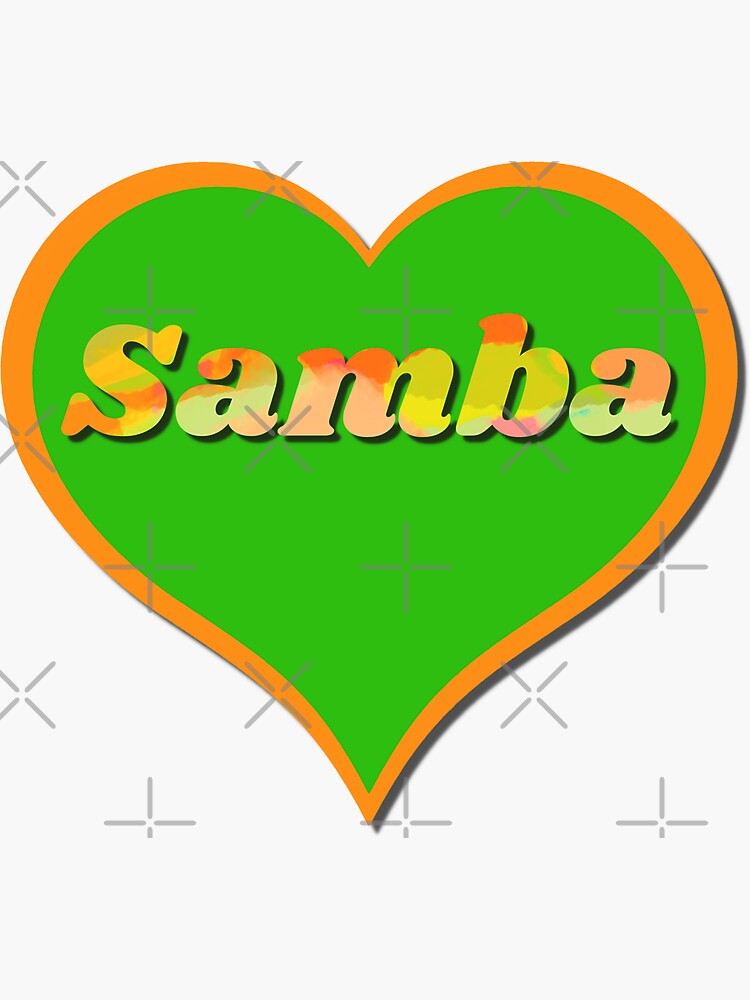 "Samba heart in green orange" Sticker for Sale by Bailamor | Redbubble