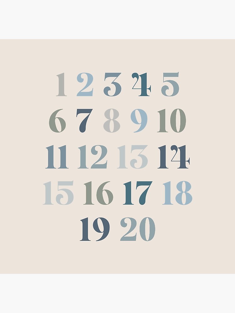 Póster «Clásico 123 | Azul océano sobre arena | Números de conteo ...