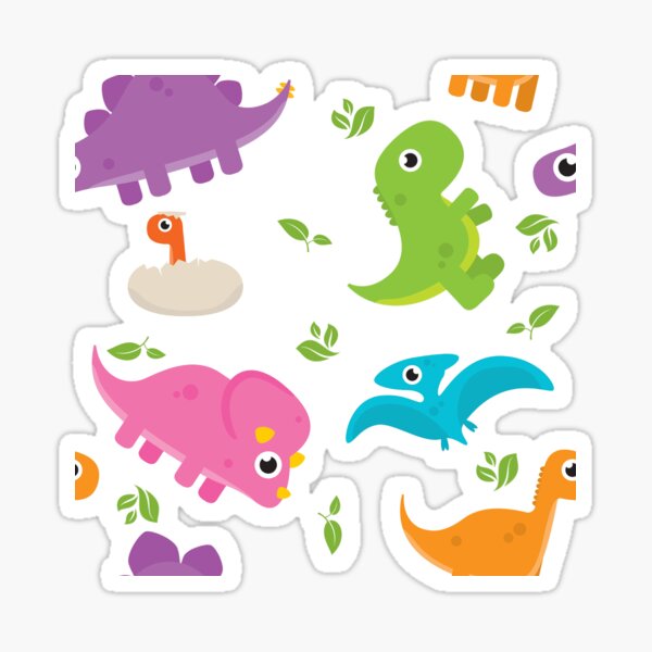 "Awesomely Cute Dinosaurs " Sticker for Sale by DaniGirls | Redbubble