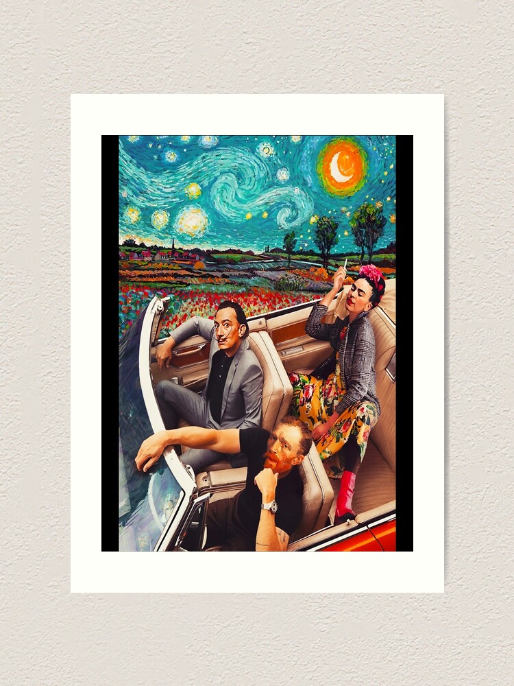 "Salvador Dali And Vincent Van Gogh And Frida Kahlo In Car Starry Night ...