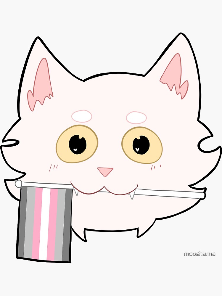 "Demigirl Pride Cat" Sticker for Sale by moosharna | Redbubble