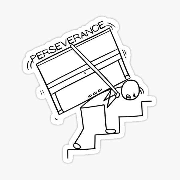 "Perseverance with stick figure :-) " Sticker for Sale by ...