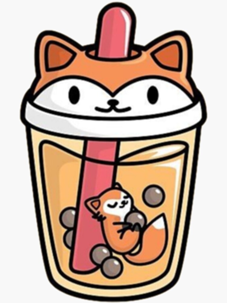 "Fox Boba Tea " Sticker for Sale by CoryTucker | Redbubble