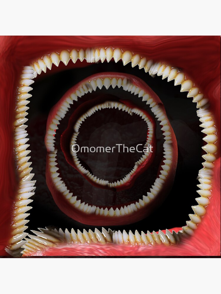 "Sharp teeth" Sticker for Sale by OmomerTheCat | Redbubble
