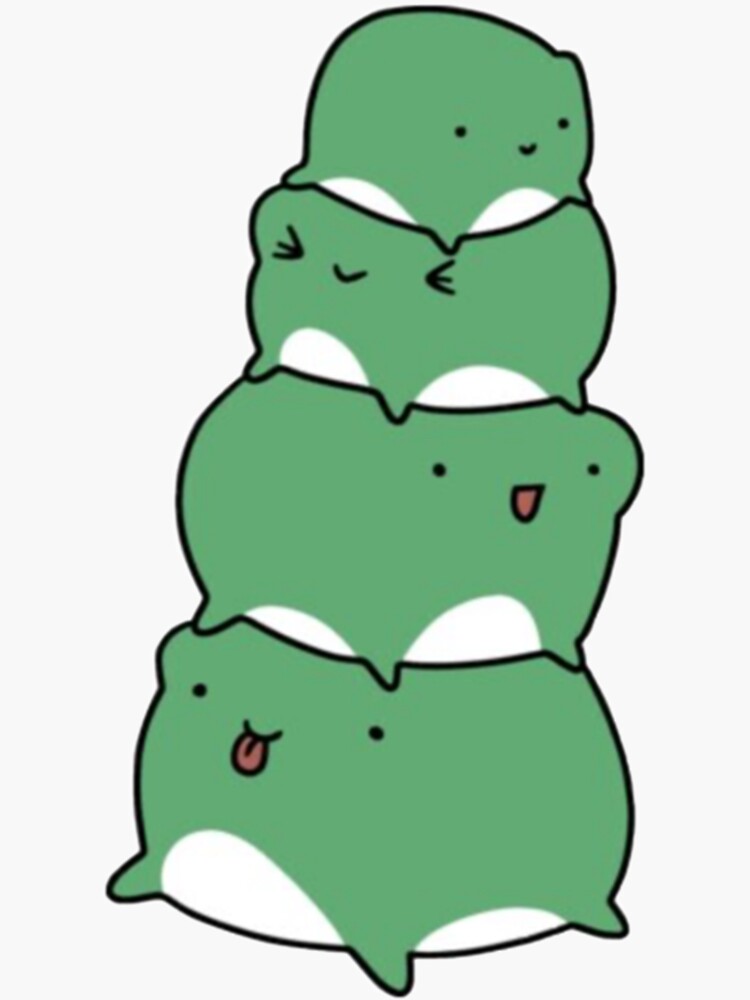 "Kawaii Frog Stack " Sticker for Sale by CoryTucker | Redbubble