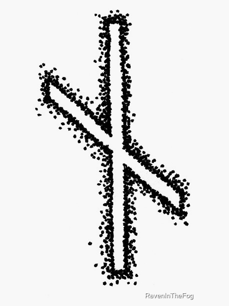 "Rune Naudhiz - Black" Sticker for Sale by RavenInTheFog | Redbubble