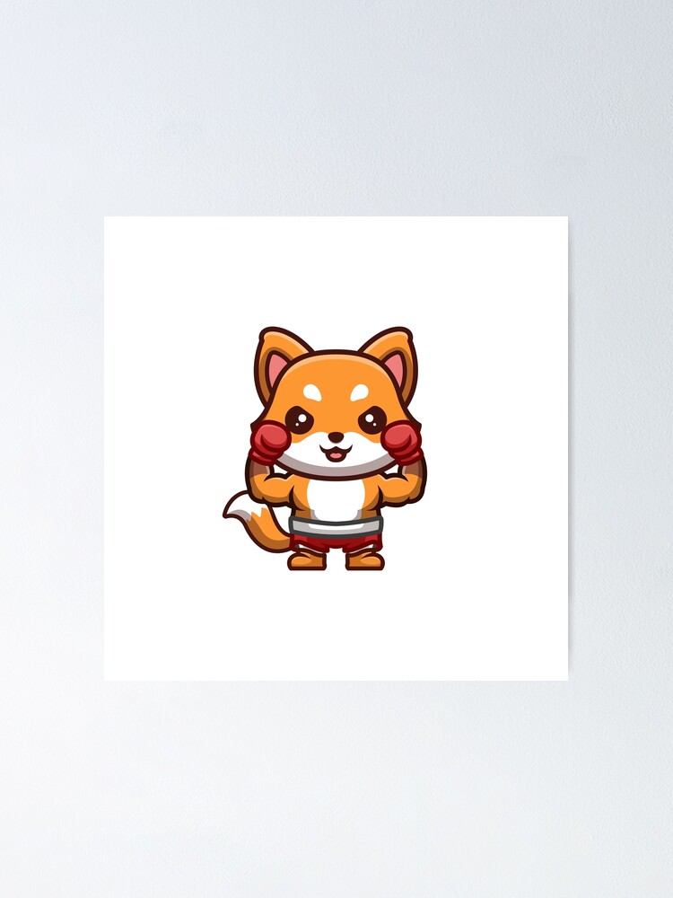 "Fox Boxer Cute Cartoon" Poster for Sale by GumregaStudio | Redbubble