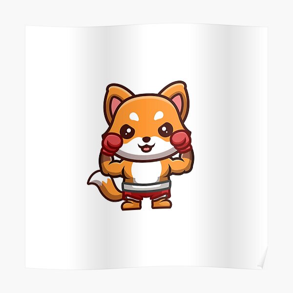 "Fox Boxer Cute Cartoon" Poster for Sale by GumregaStudio | Redbubble