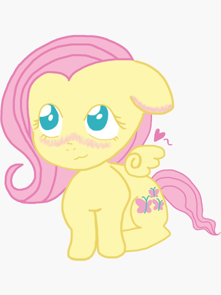 "Cutie Chibi Fluttershy" Sticker for Sale by pinkieemo6 | Redbubble