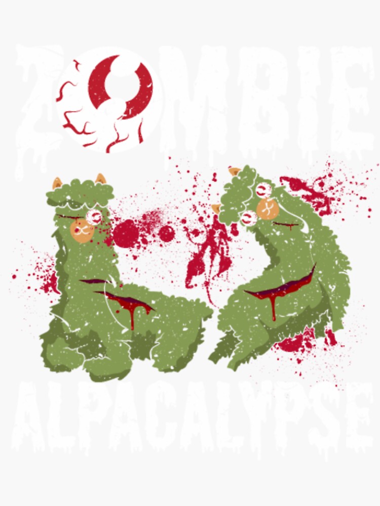 "Zombie Alpaca Horror Halloween Costume57" Sticker for Sale by LicMic ...