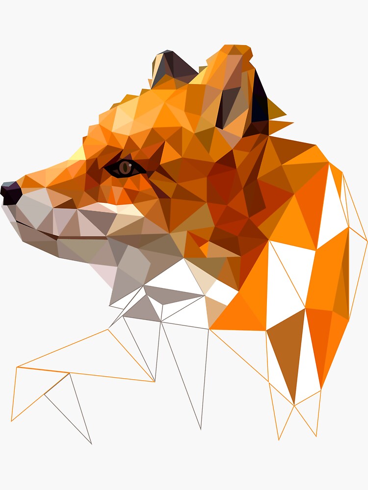 "Fox geometric" Sticker for Sale by villavera | Redbubble