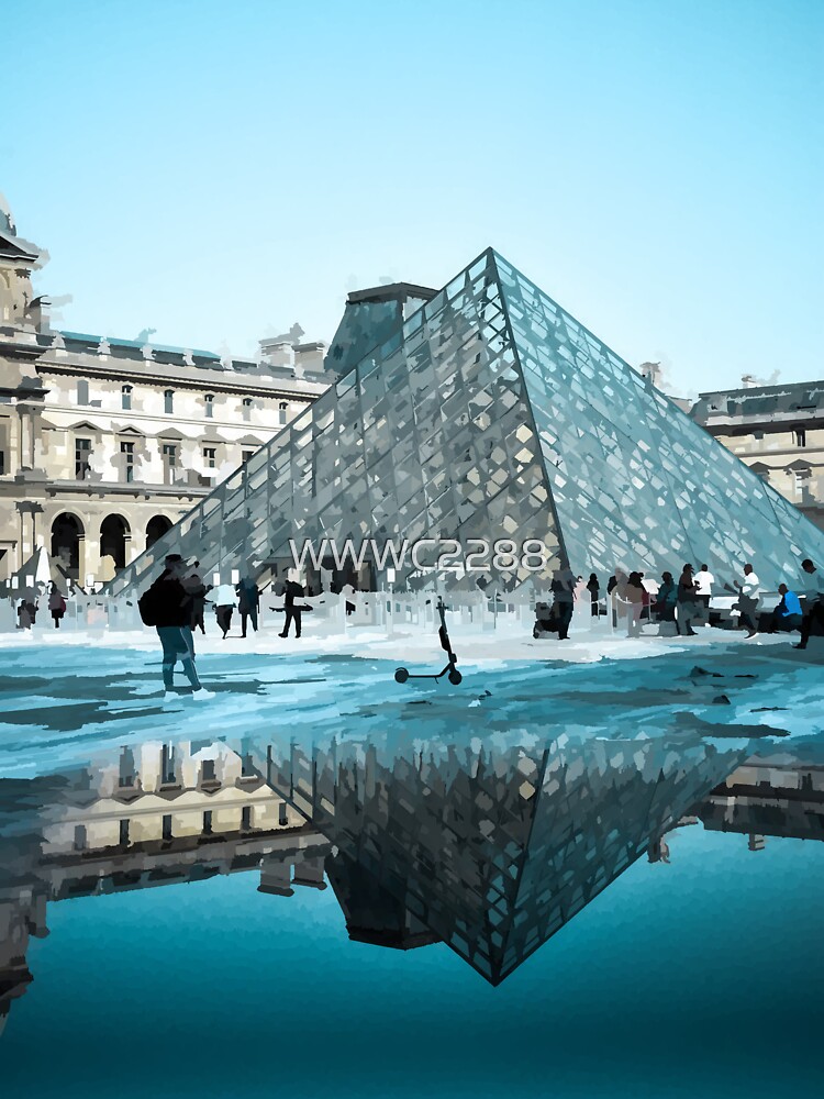 "Louvre Museum Reflecting Pool - Watercolour Style" Sticker for Sale by ...