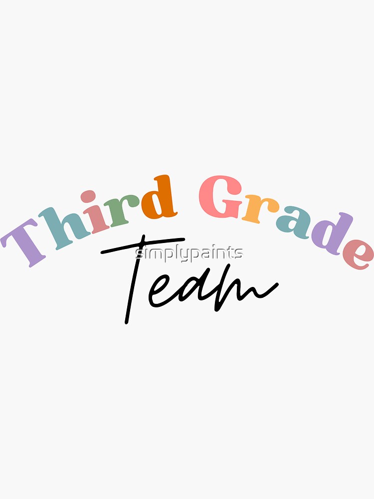 "Third Grade Team- Modern Rainbow" Sticker for Sale by simplypaints ...