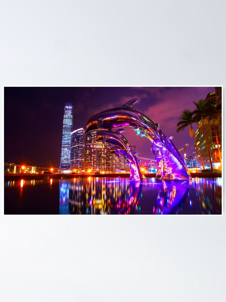 "Dolphin Synchronization | Art by Earth | City Photo" Poster for Sale ...