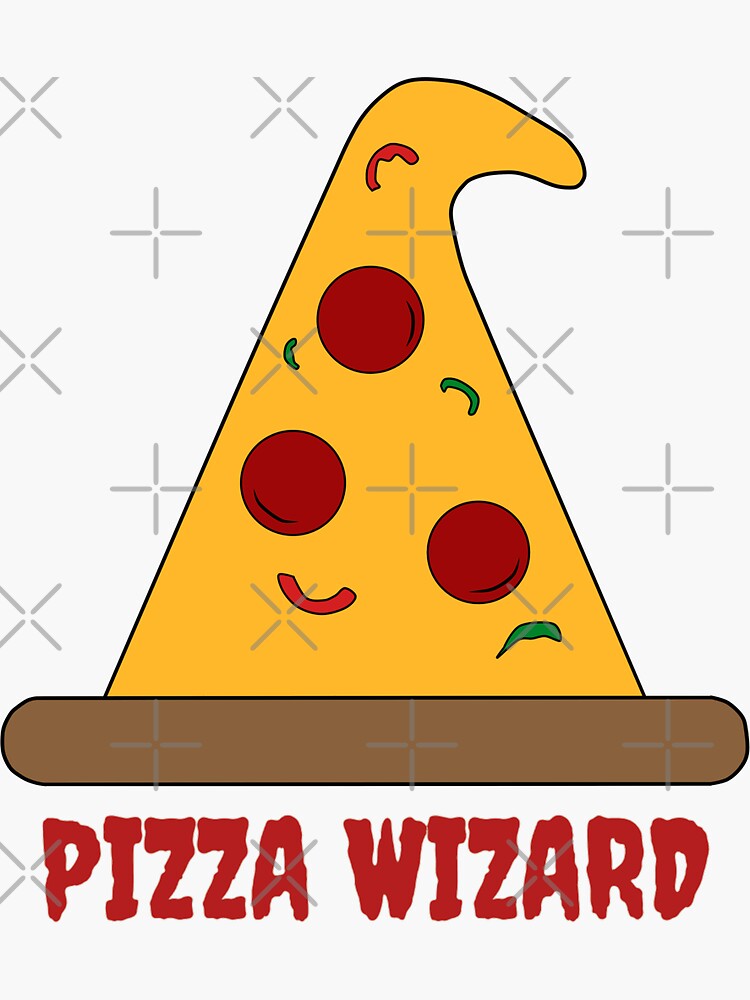 "Pizza wizard design" Sticker for Sale by Sakshi-S | Redbubble