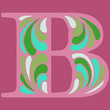 "Letter B Fancy Monogram Hippie Initial Pink" Sticker for Sale by ...