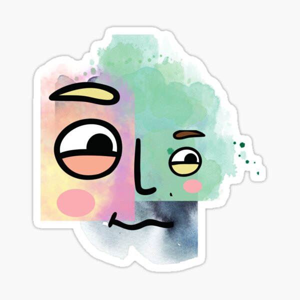 " Arte Abstracto Funny Colorful Face, Framed Graphic Psychedelic Face ...