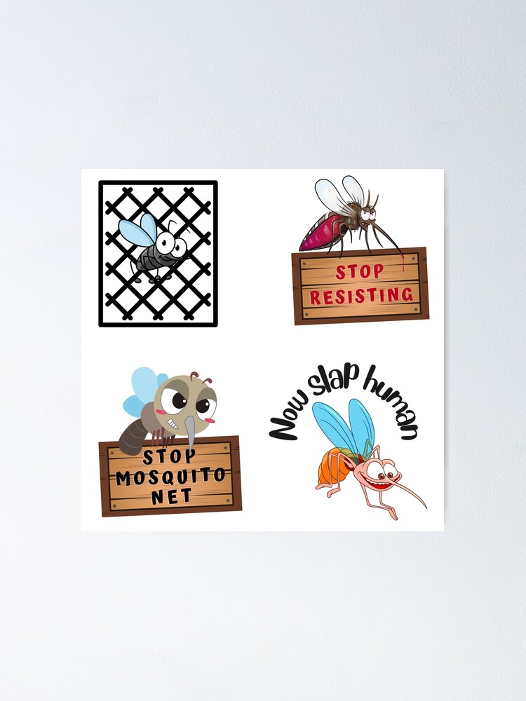 "Mosquito sticker pack" Poster for Sale by Light79 | Redbubble