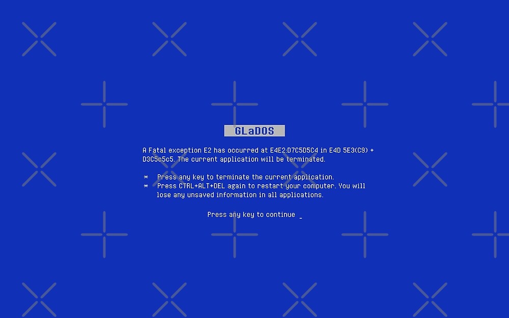 "Blue Screen of Death (BSOD) GLaDOS Edition" by kentliau | Redbubble