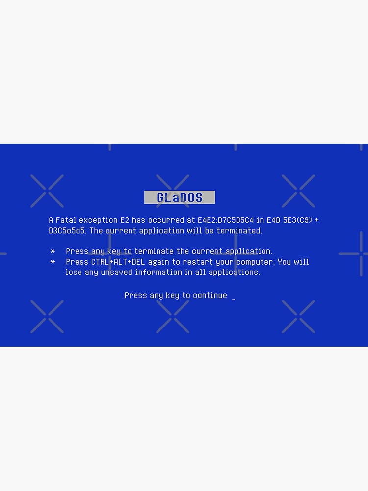 "Blue Screen of Death (BSOD) GLaDOS Edition" Sticker for Sale by ...