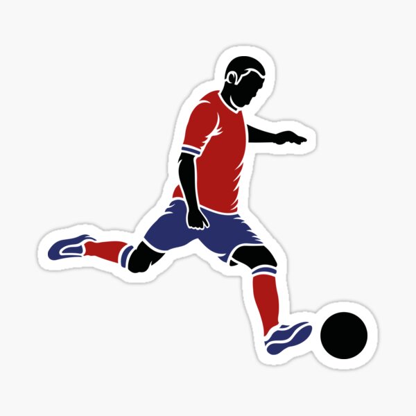 "Soccer Player kicking a ball" Sticker for Sale by zaknafien | Redbubble