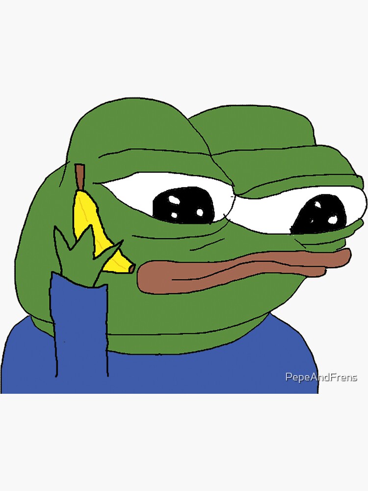 "Banana telephone Pepe the frog helper Apu" Sticker for Sale by ...