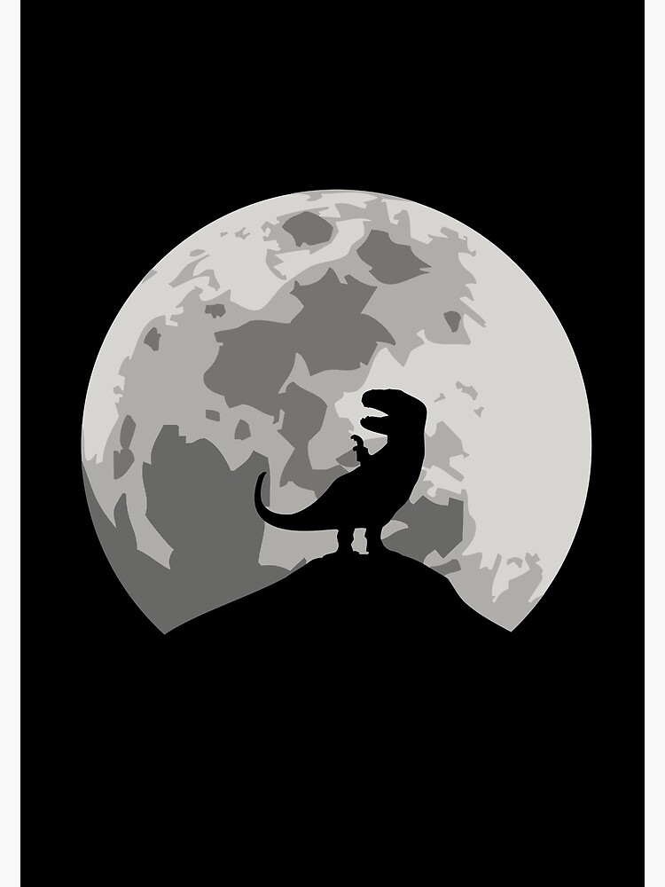 "Dinosaur Moon Silhouette - T-Rex" Poster by jezkemp | Redbubble